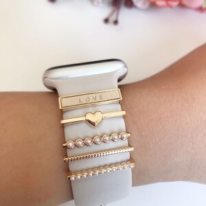 Heart Apple Watch Band Charm: Gold Watch Jewelry Accessories, Christmas ...