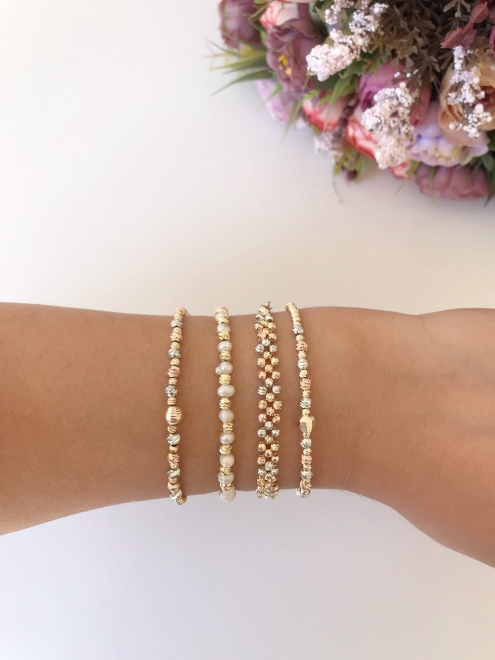 Dorica Bracelet: Gold Silver Rose Gold Mesh, Adjustable Women's Jewelry ...