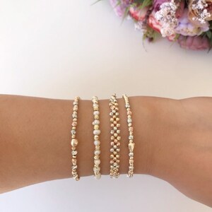 Dorica Bracelet: Gold Silver Rose Gold Mesh, Adjustable Women's Jewelry ...