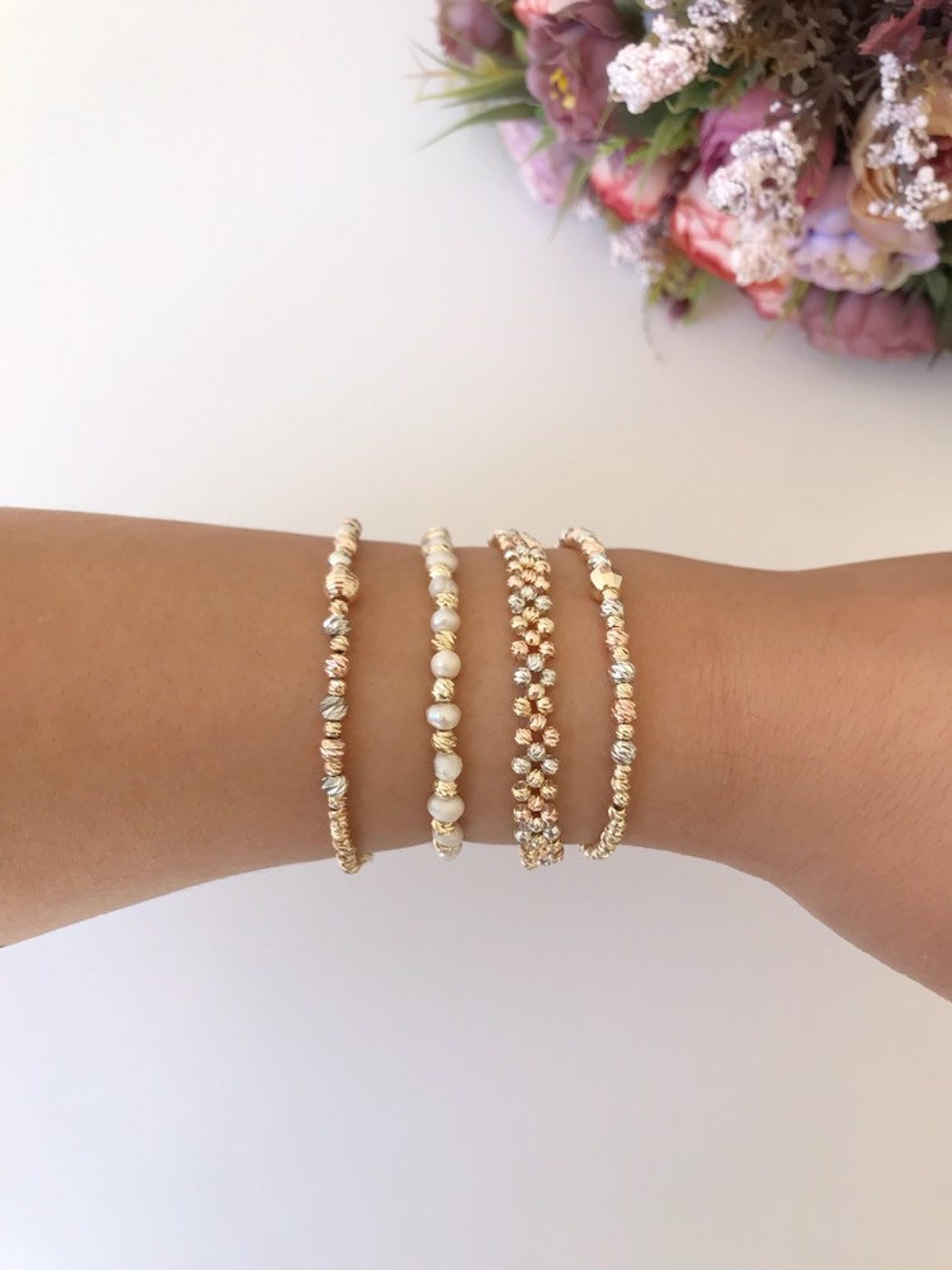 Dorica Bracelet: Gold Silver Rose Gold Mesh, Adjustable Women's Jewelry ...