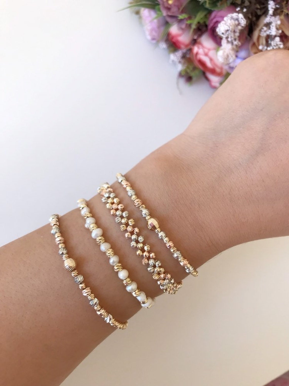 Dorica Bracelet: Gold Silver Rose Gold Mesh, Adjustable Women's Jewelry ...