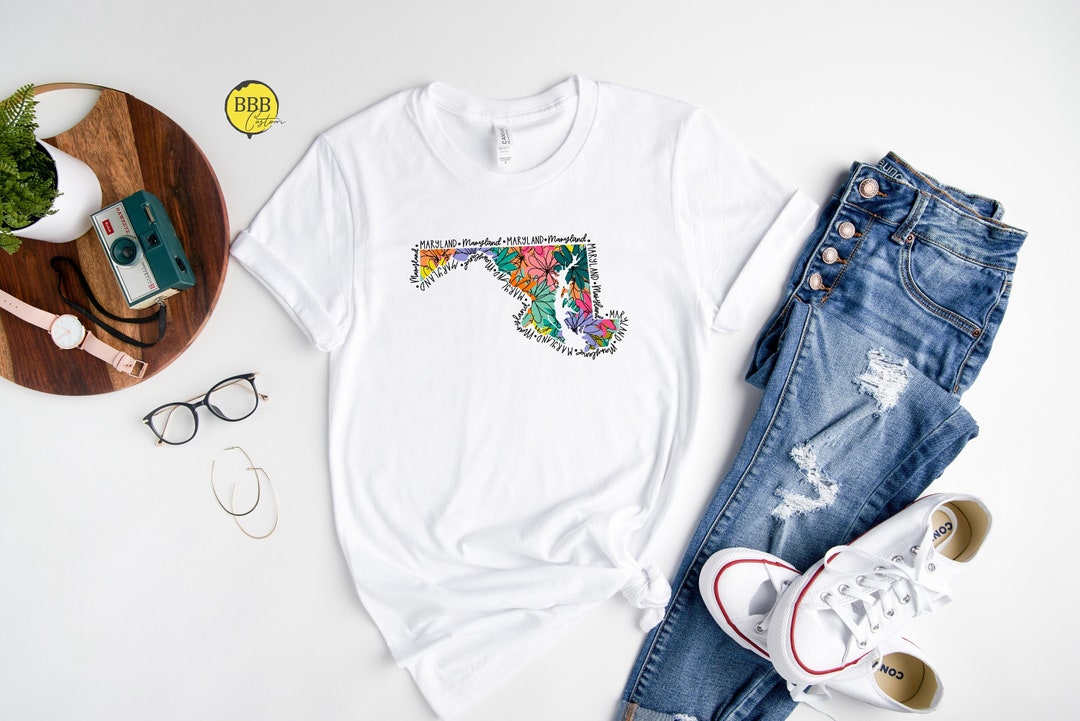 Maryland Floral Shirt, State of Maryland Shirt, Maryland State Shirts ...