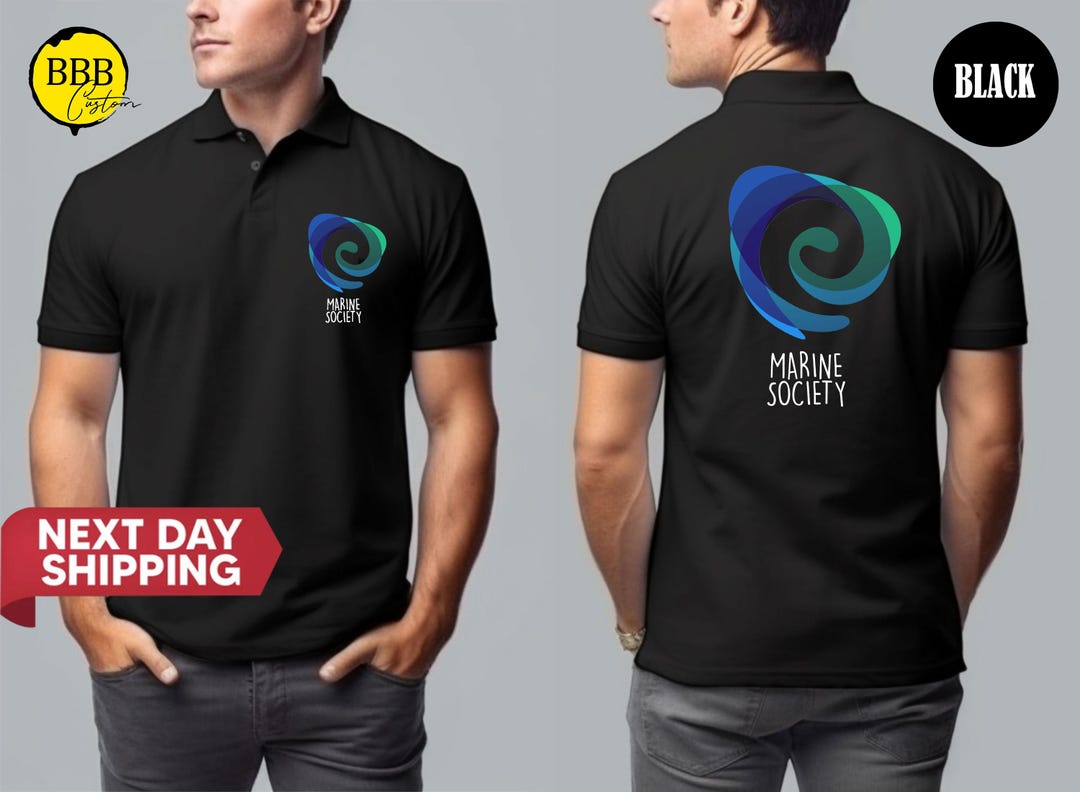 Custom Front & Back Print Polo Shirt: Business Logo, Team Apparel - Etsy