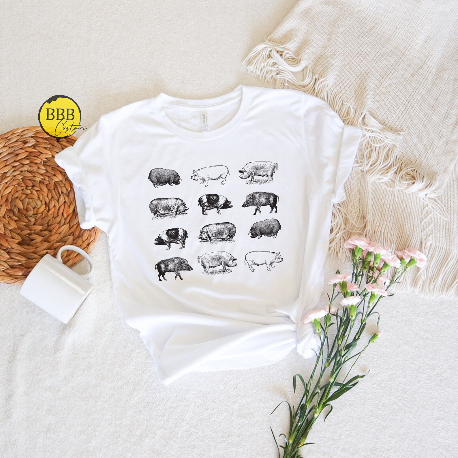 Pigs Shirt Farm Animals Shirt Pig Lovers Shirt Farm Boy - Etsy