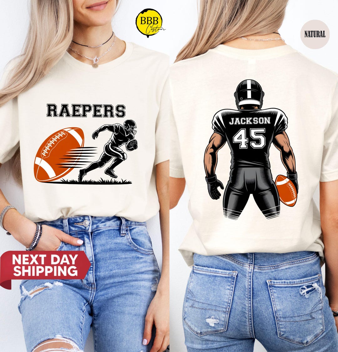 Custom Football Team Name Shirt: Personalized Name & Number Tee, Game ...