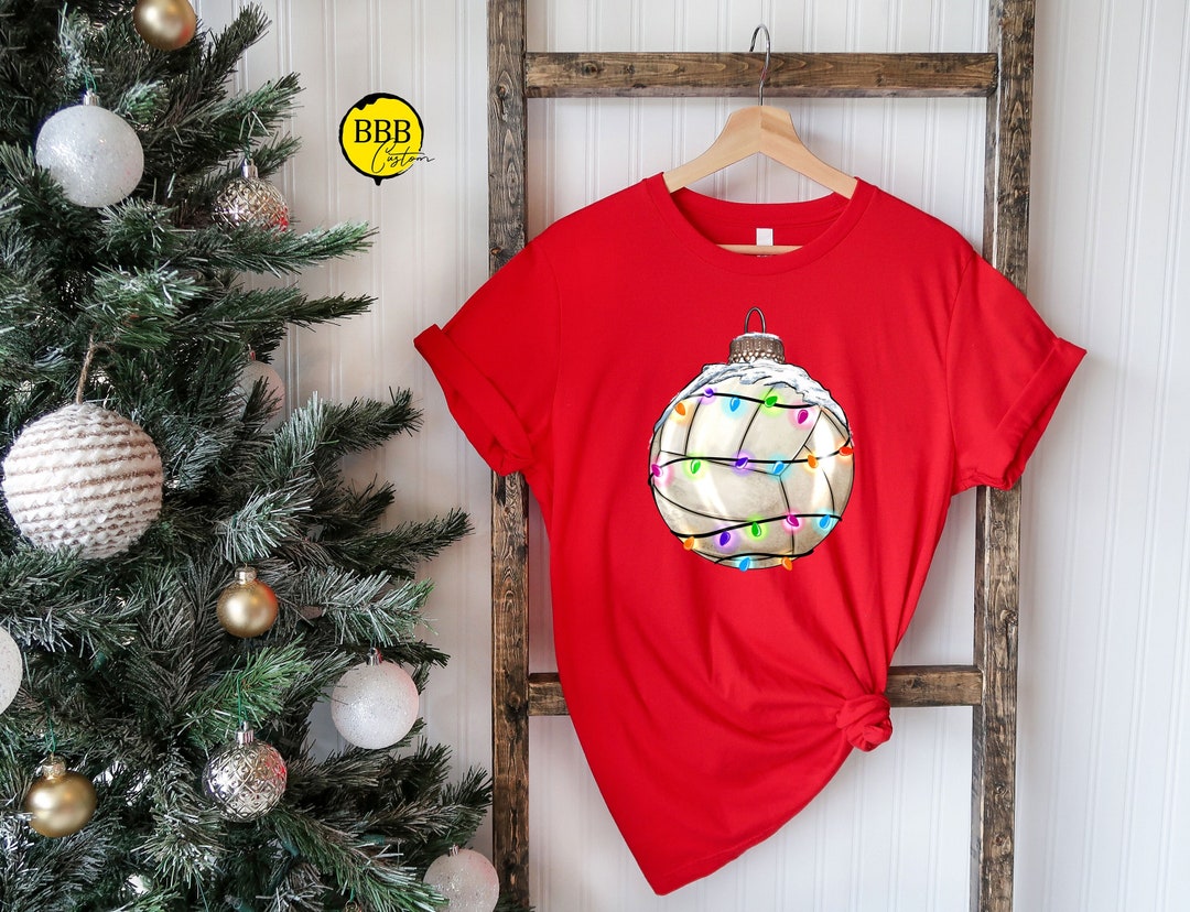 Volleyball Christmas Light Shirts, Volleyball Player Tee, Christmas ...