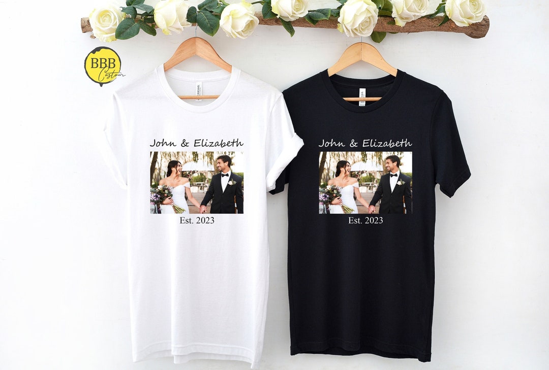Custom Photo Bridal Party Shirt, Bride Picture Shirt, Anniversary Shirt ...