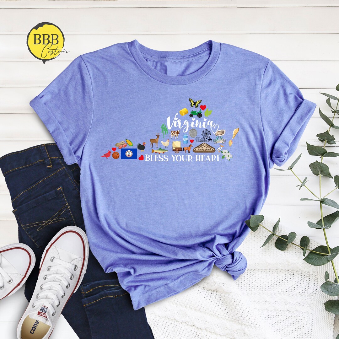 Virginia State Shirts, Virginia Map Shirts, Virginia Travel Gift ...