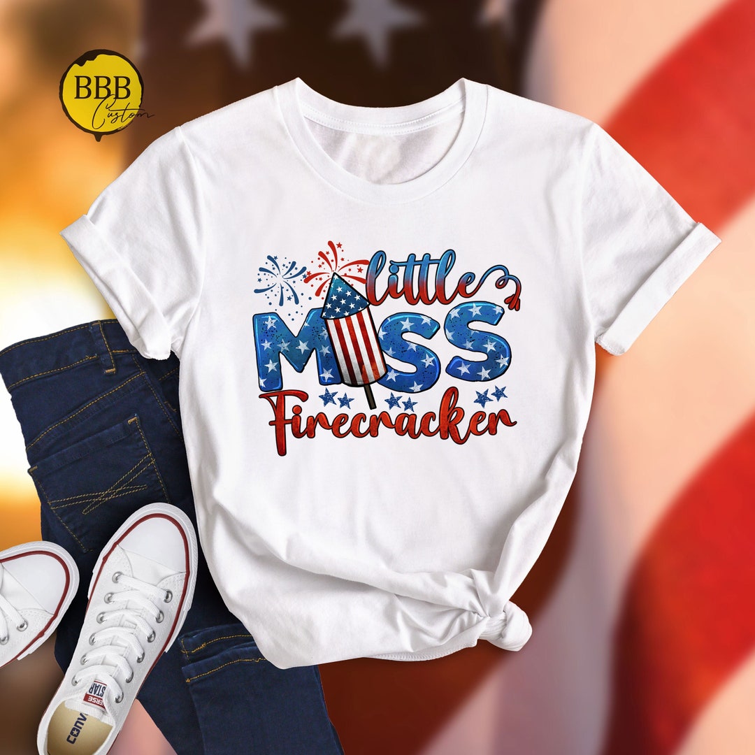 Little Miss Firecracker Shirt, 4th of July Tee, Patriotic Shirt ...
