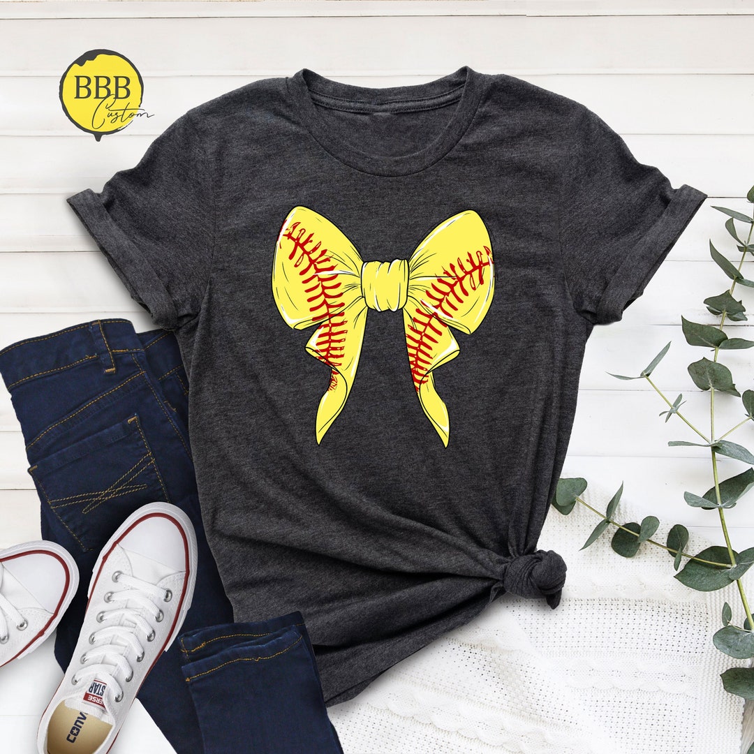 Coquette Softball Bow Shirt: Softball Fan Girl Tee - Etsy