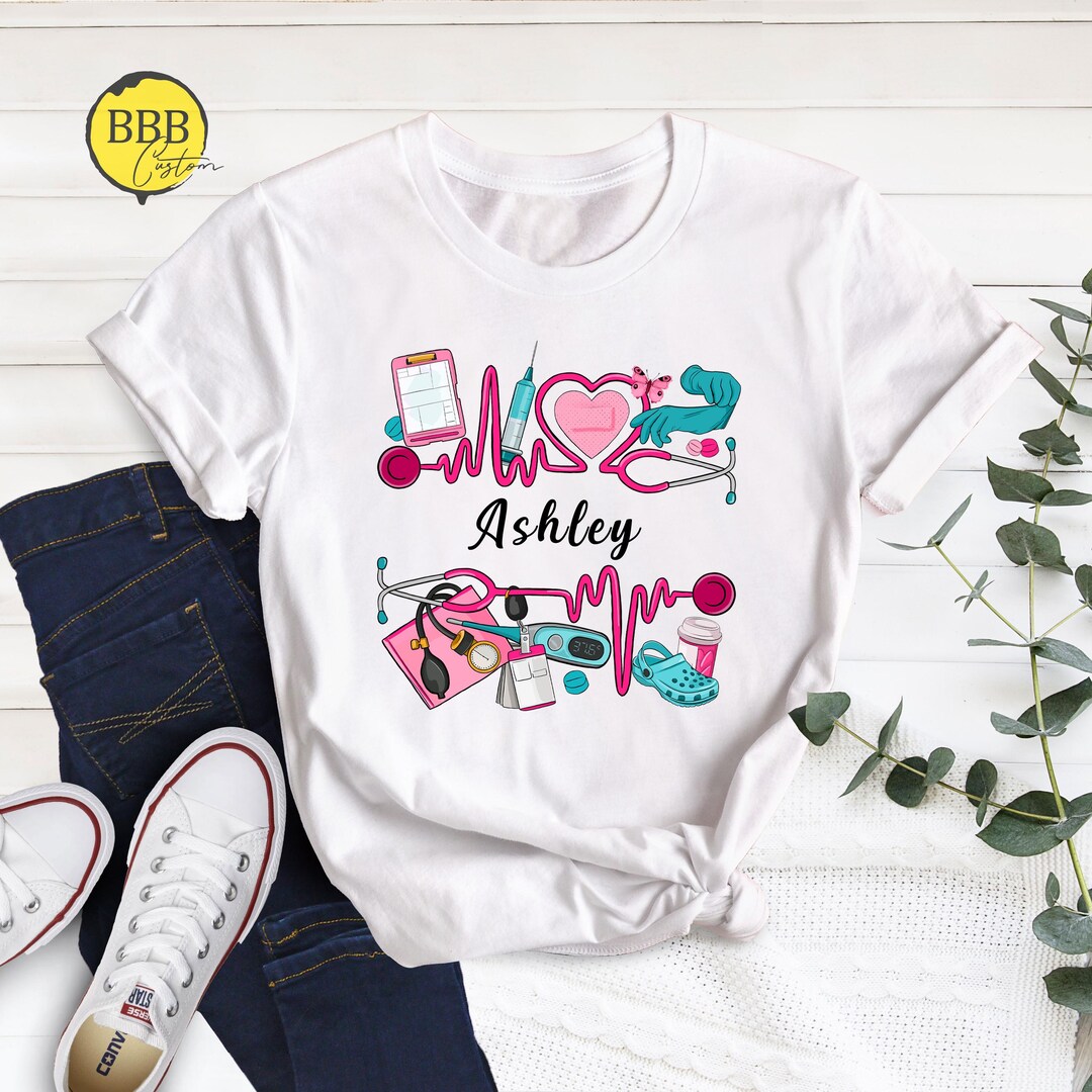 Personalized RN Nurse Shirt, Custom Nurse Shirts, Nurse Life T-shirt ...
