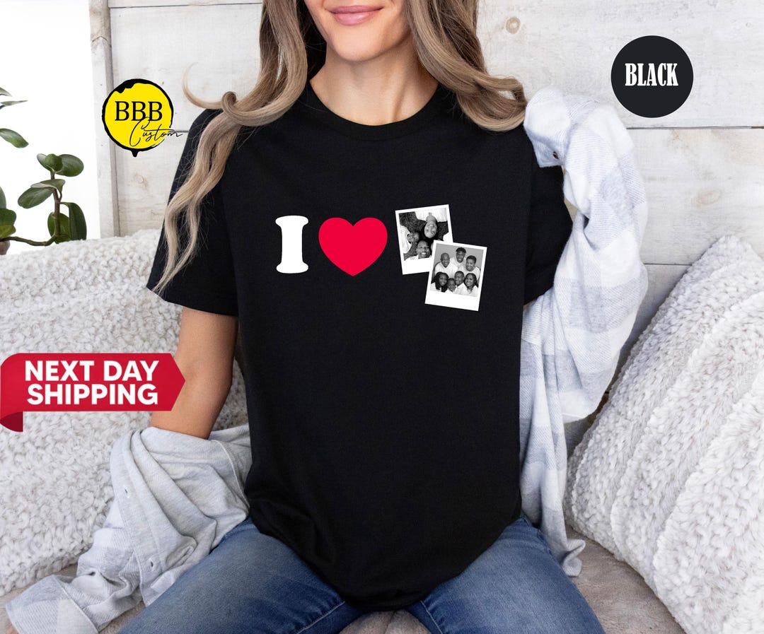 Personalized I Heart Photo T-shirt: Custom Family Gift Tee - Etsy