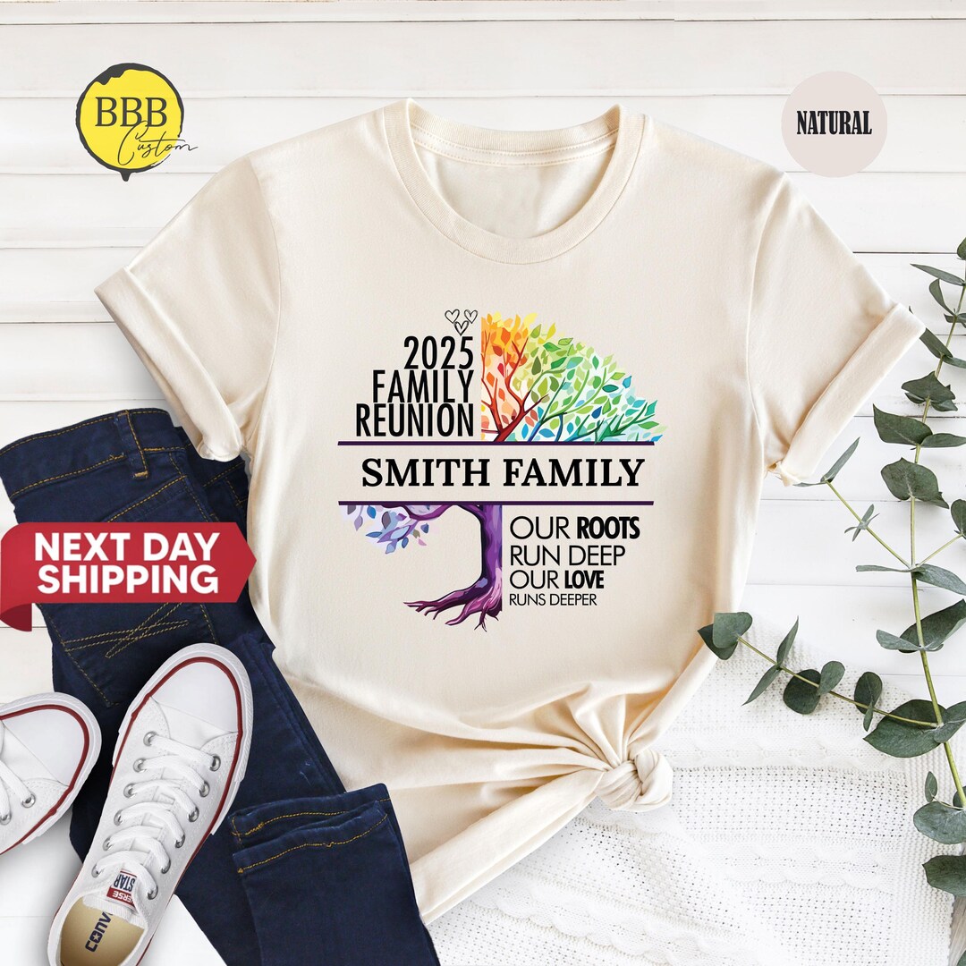 Personalized Family Tree Shirt: Custom Reunion 2025 T-shirt - Etsy