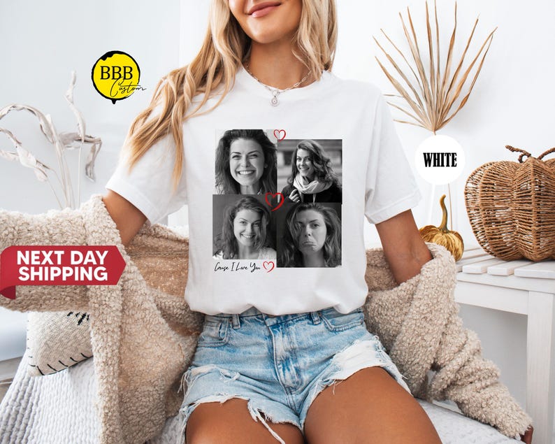 Personalized Photo T-shirt: Custom Picture Print Tee, Birthday Gift - Etsy