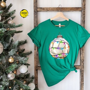 Volleyball Christmas Light Shirts, Volleyball Player Tee, Christmas ...