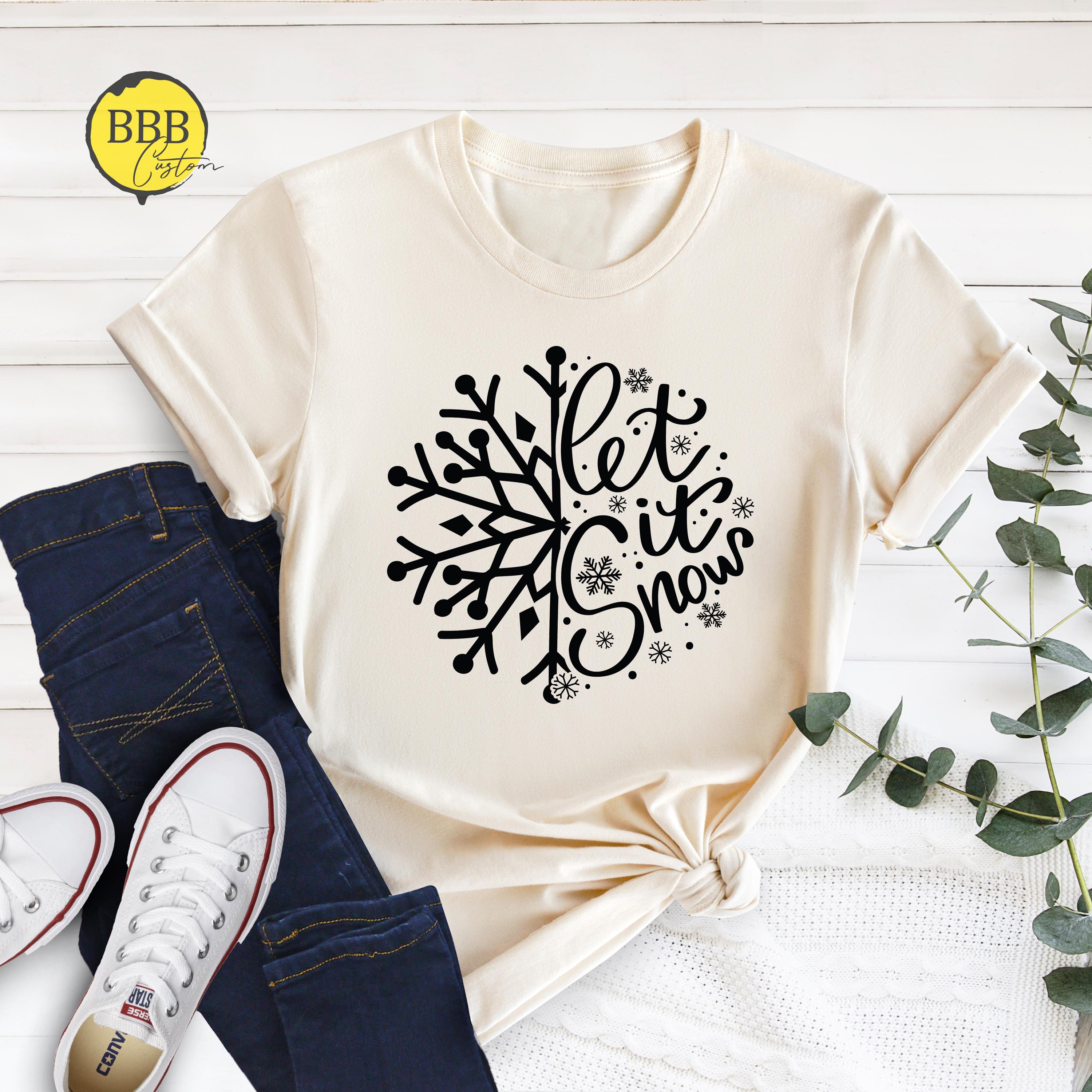 Let It Snow Shirt: Winter Snowflake Holiday Tee - Etsy