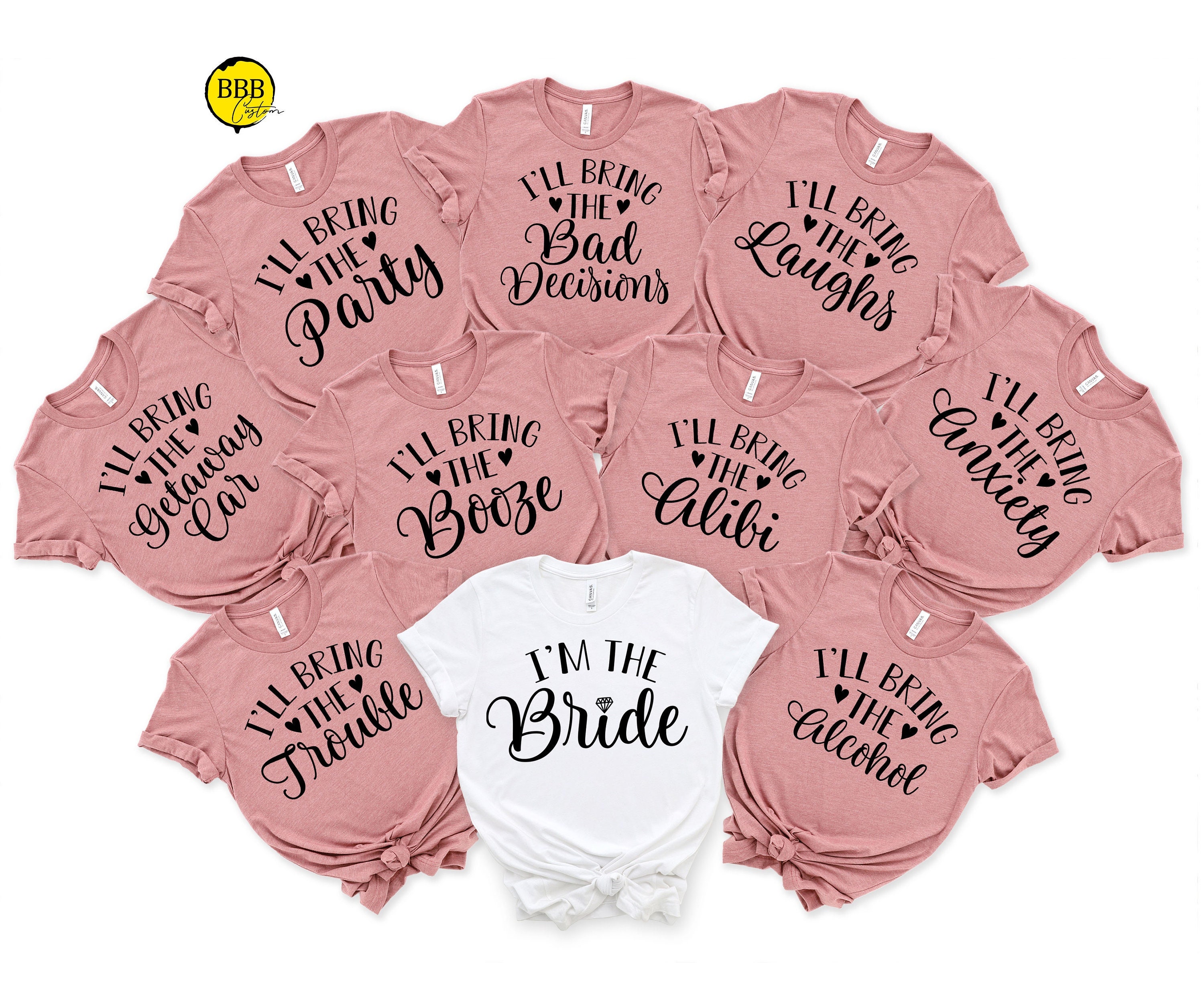 Bridal Party Shirts Matching Bridesmaid Shirts Wedding | Etsy