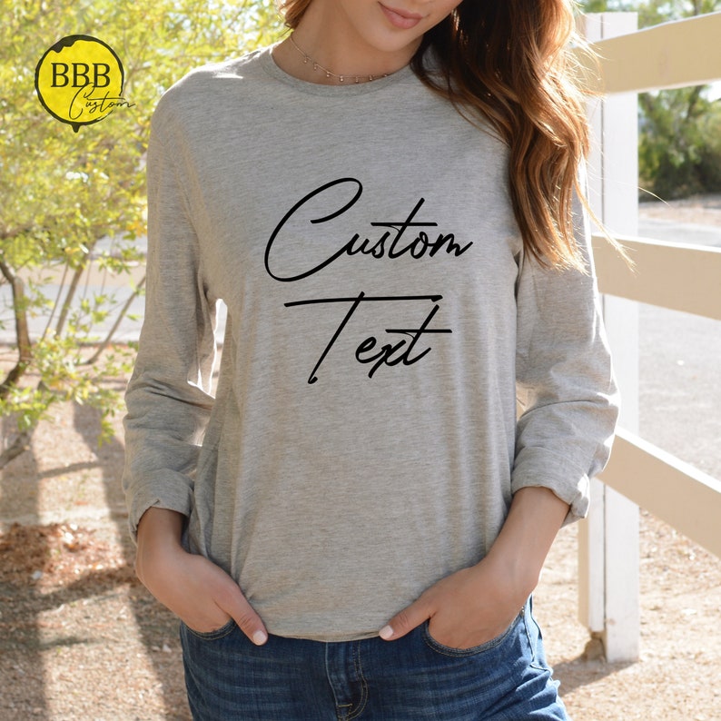 Custom Long Sleeve Shirt Unisex Long Sleeve Customized Long - Etsy