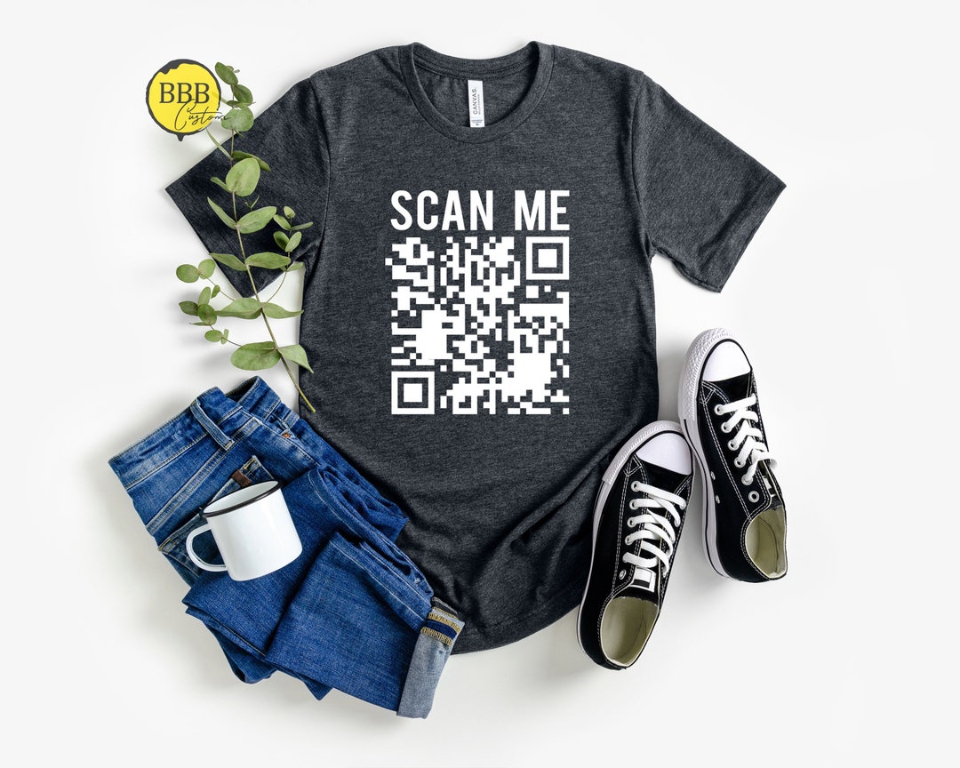 Custom QR Code Shirts, Scan Me Shirt, Scannable QR Code Shirt, Social ...