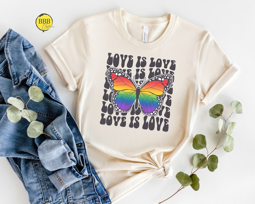 Rainbow Butterfly LGBTQ Pride Shirt: Love is Love Tee - Etsy
