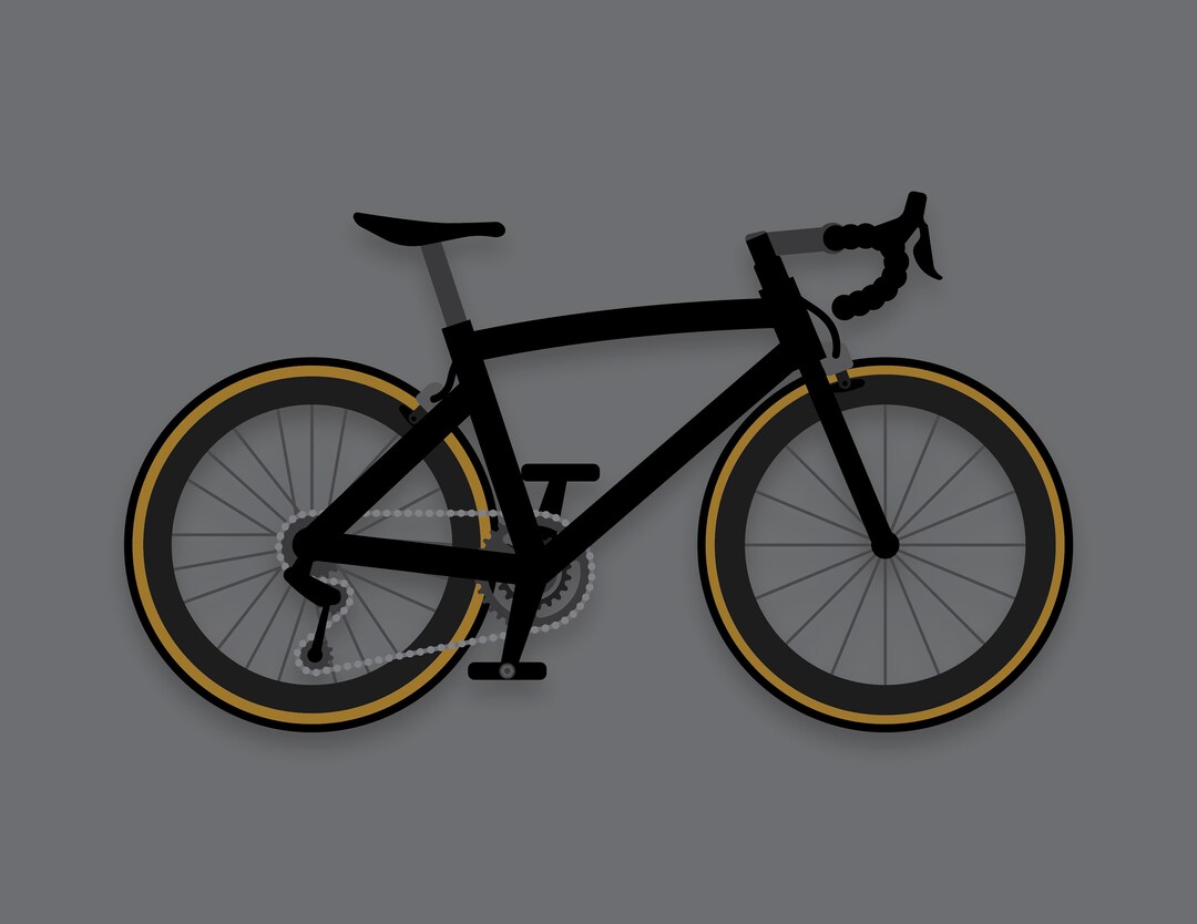 Bicycle Vector - Road Bike - Black - Etsy