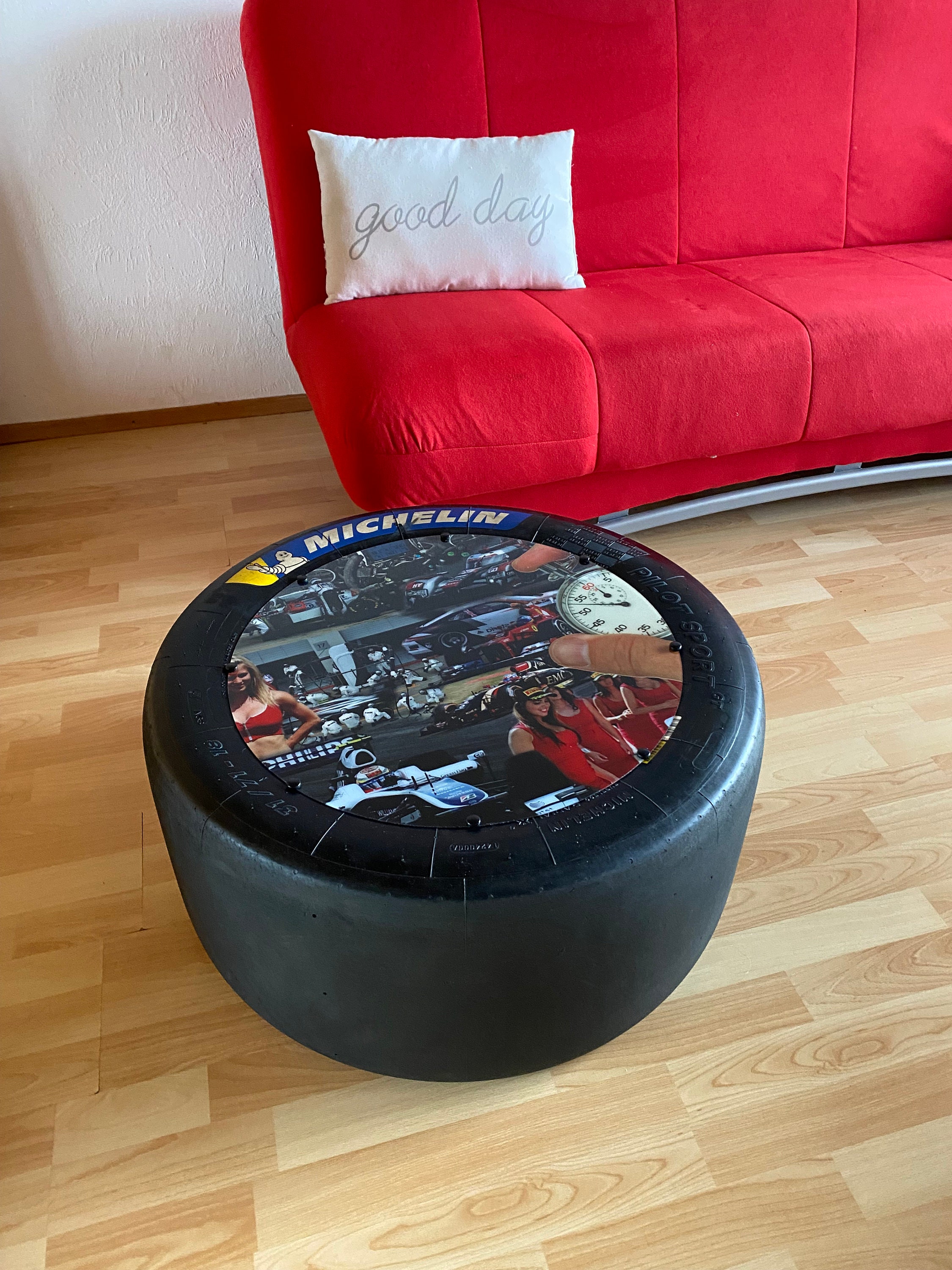 Racing Racing Tire Decoration/side Table, Coffee Table Motif Motorsport ...