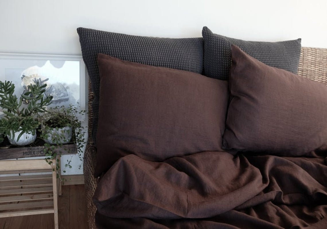 Dark Brown washed Cotton Duvet Cover UO Bedding Comforter | Etsy