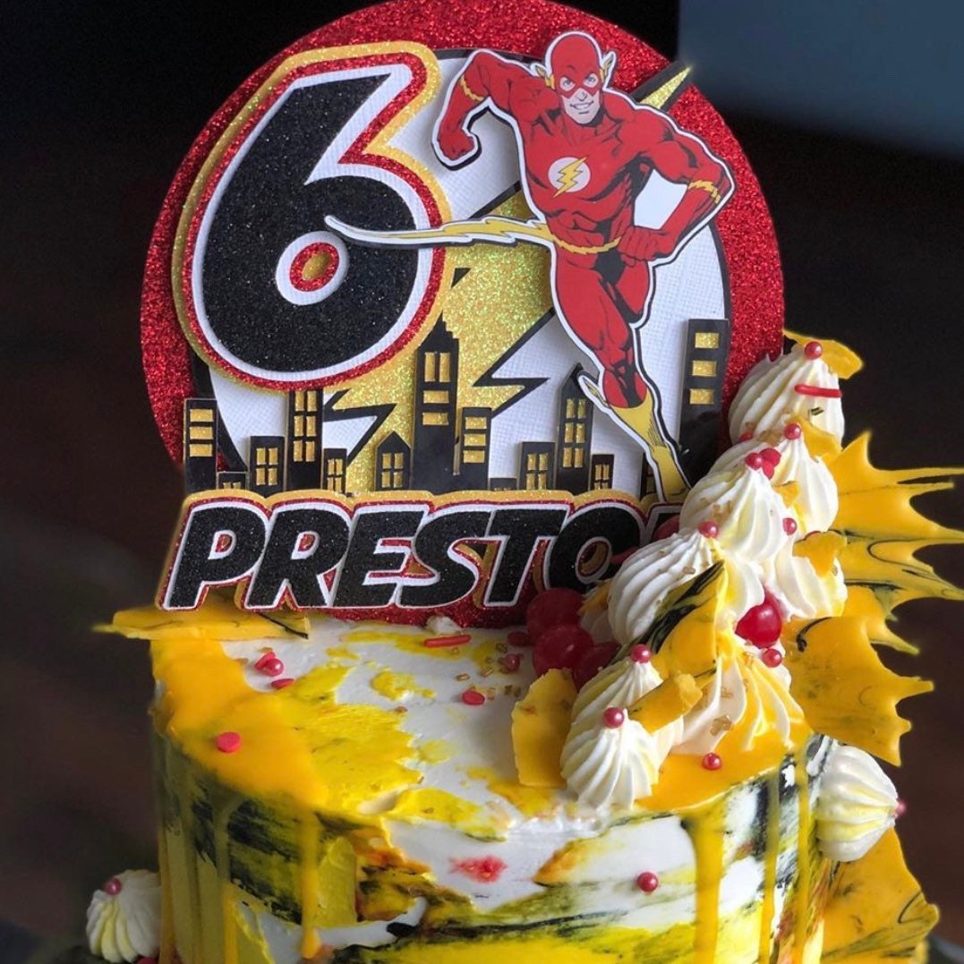 Flash party cake topper Flash cake topper Flash Centerpiece | Etsy