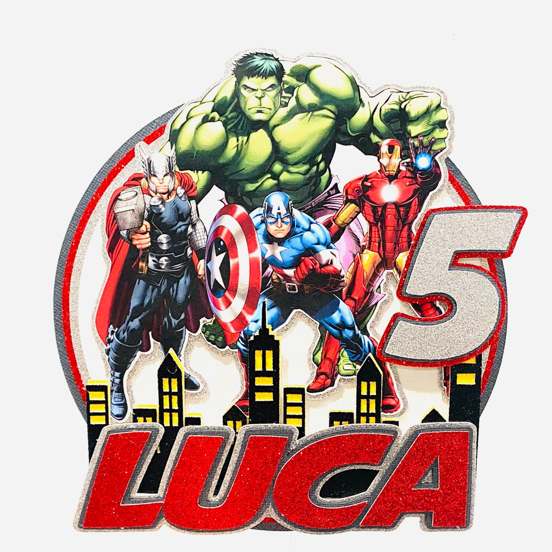 Avengers Party Cake Topper, Hulk Cake Topper, Captain America Cake ...