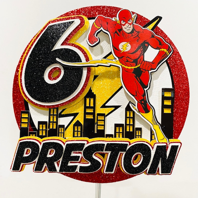 Flash Party Cake Topper Flash Cake Topper Flash Centerpiece | Etsy