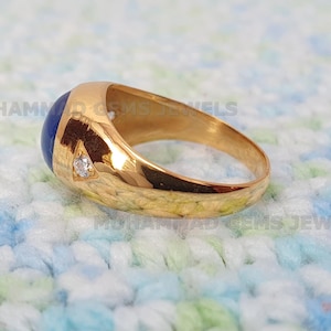 Lindy Blue Star Sapphire Ring, 10k Solid Gold Ring, Vintage Star ...