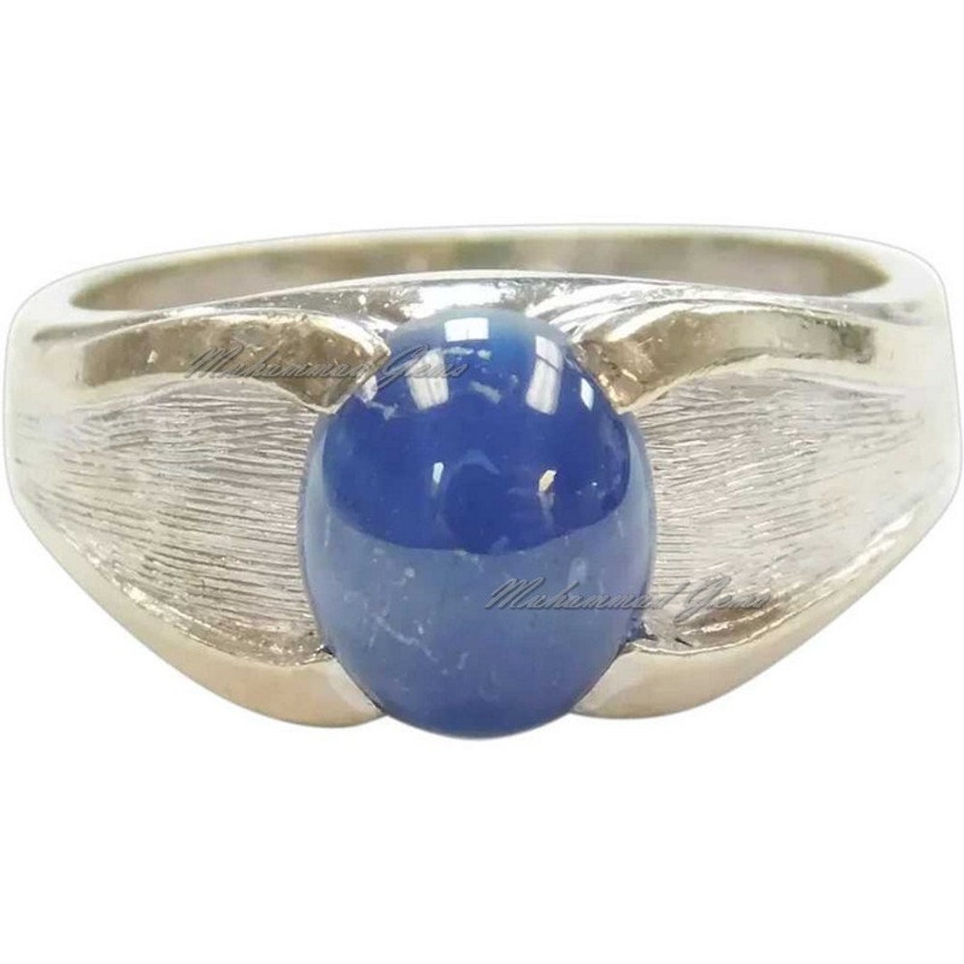Blue Landy Star Sapphire for Mens 925 Sterling Silver Gift - Etsy