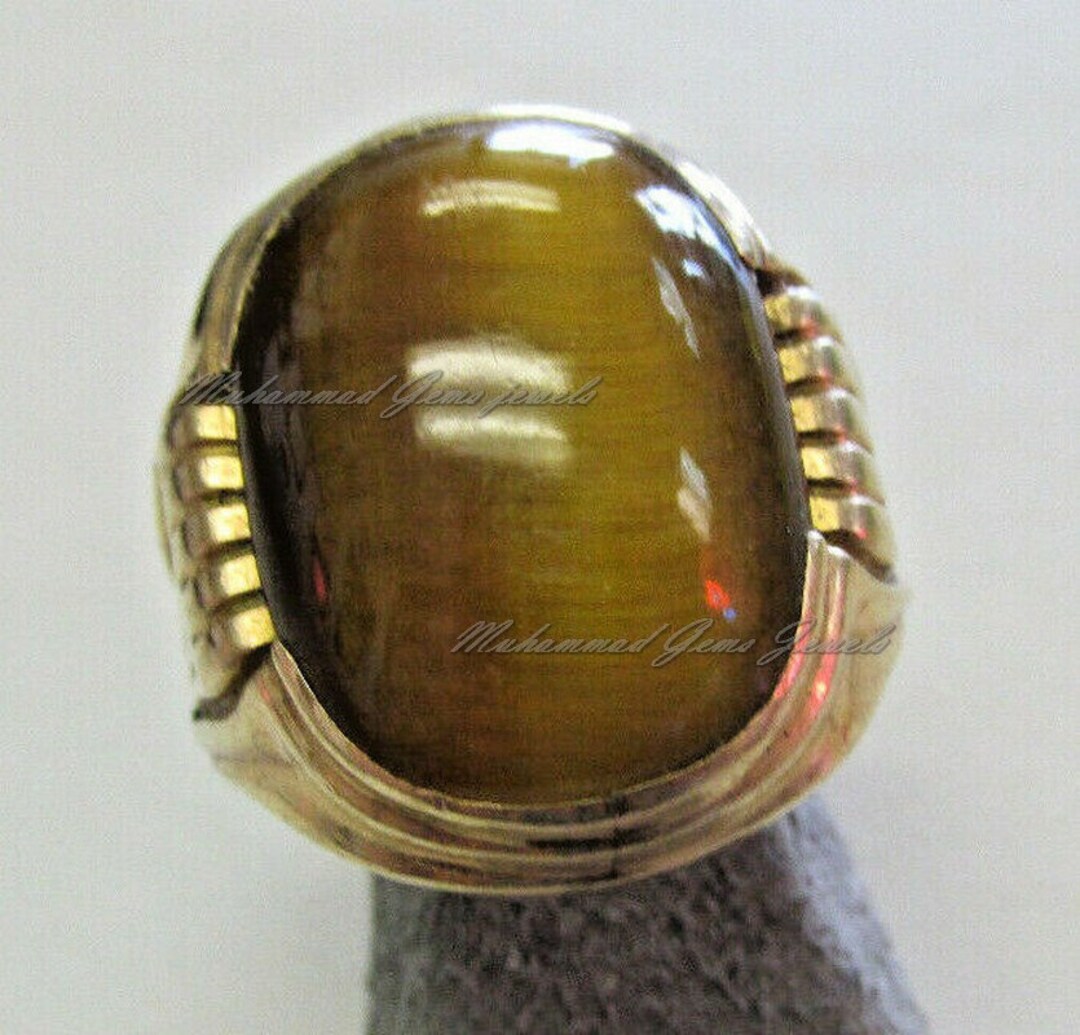 Tigers Eye Signet Ring Tiger's Eye Gemstone Ring 925 - Etsy
