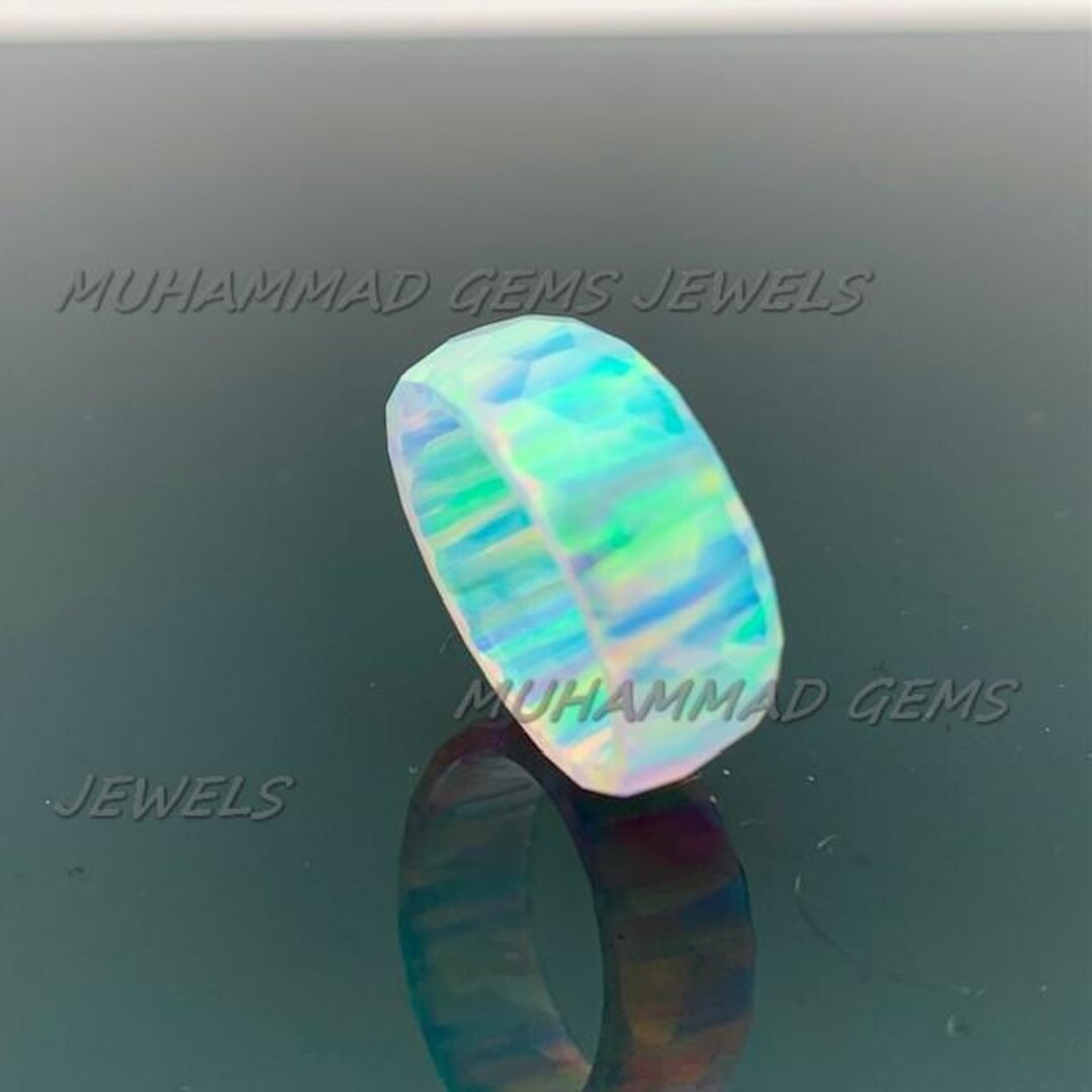 Pomellato Nudo Style AAA+ Solid Opal Ring | Thin White Bello Opal Band ...