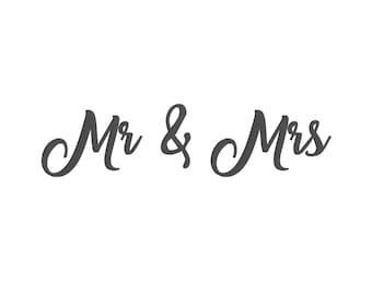 Cursive, Modern Mr and Mrs Machine Embroidery Designs for Newlyweds ...