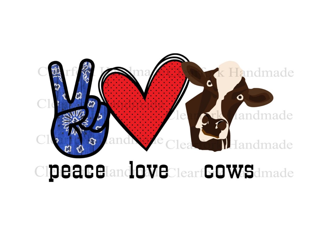 Peace Love Cows PNG for Sublimation - Etsy