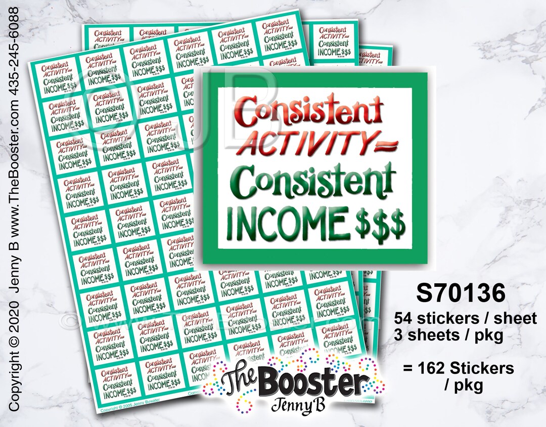 Consistent Activity Income MOTIVATIONAL STICKERS Motivate / Inspire ...