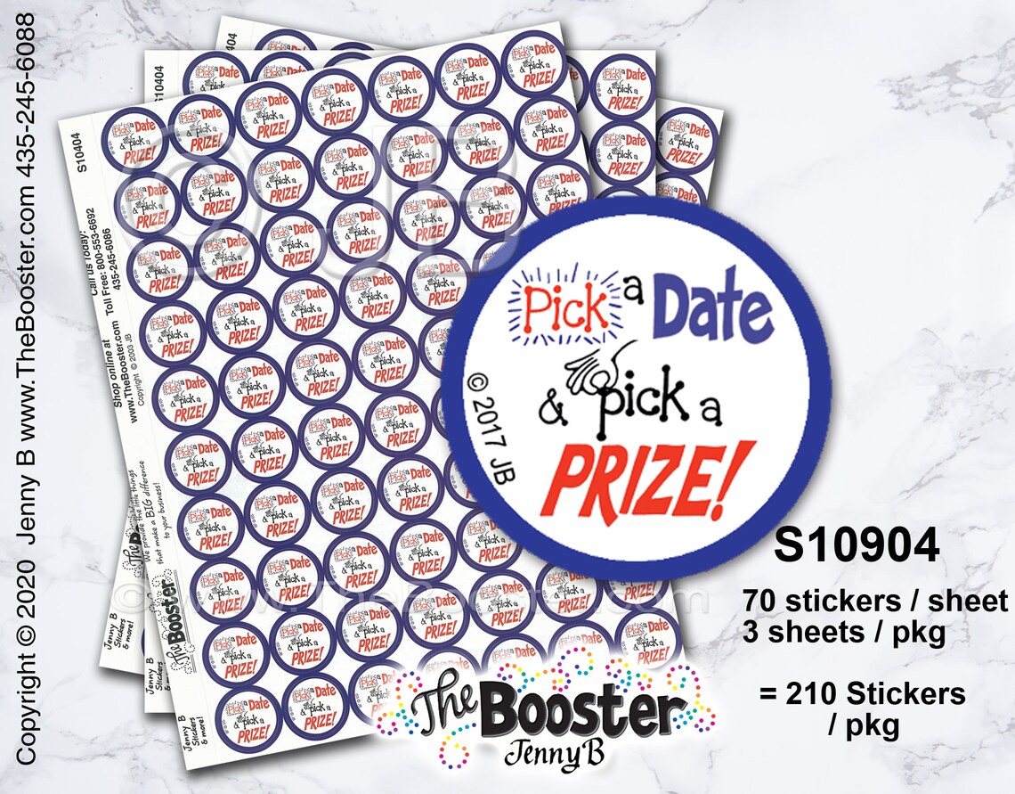 Pick Date Pick Prize RWB BOOKING STICKERS Free / Shopping / Rewards ...