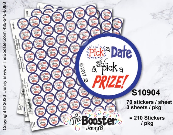 Pick Date Pick Prize RWB BOOKING STICKERS Free / Shopping | Etsy