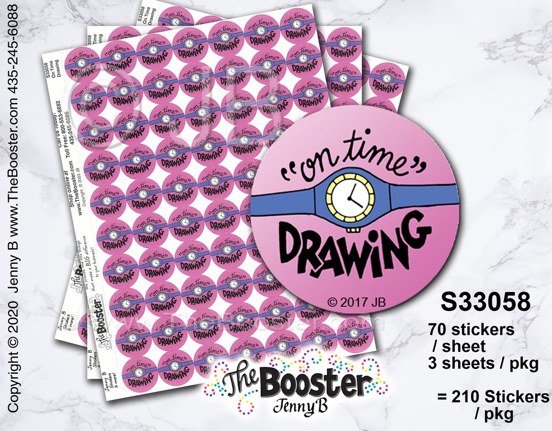 On Time Drawing ATTENDANCE STICKERS Boost Attendance / - Etsy