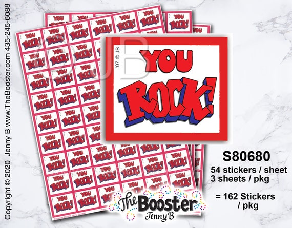 You Rock Recognition STICKERS Recognize / Reward / Team / | Etsy