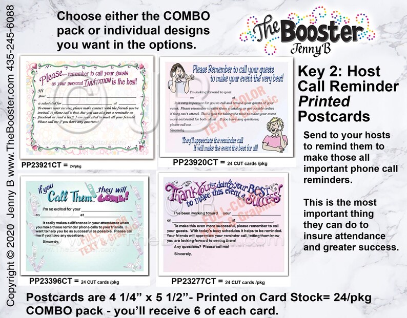 Host Callwith TEXT PRINTED Postcards-choose Option for Design / Host ...