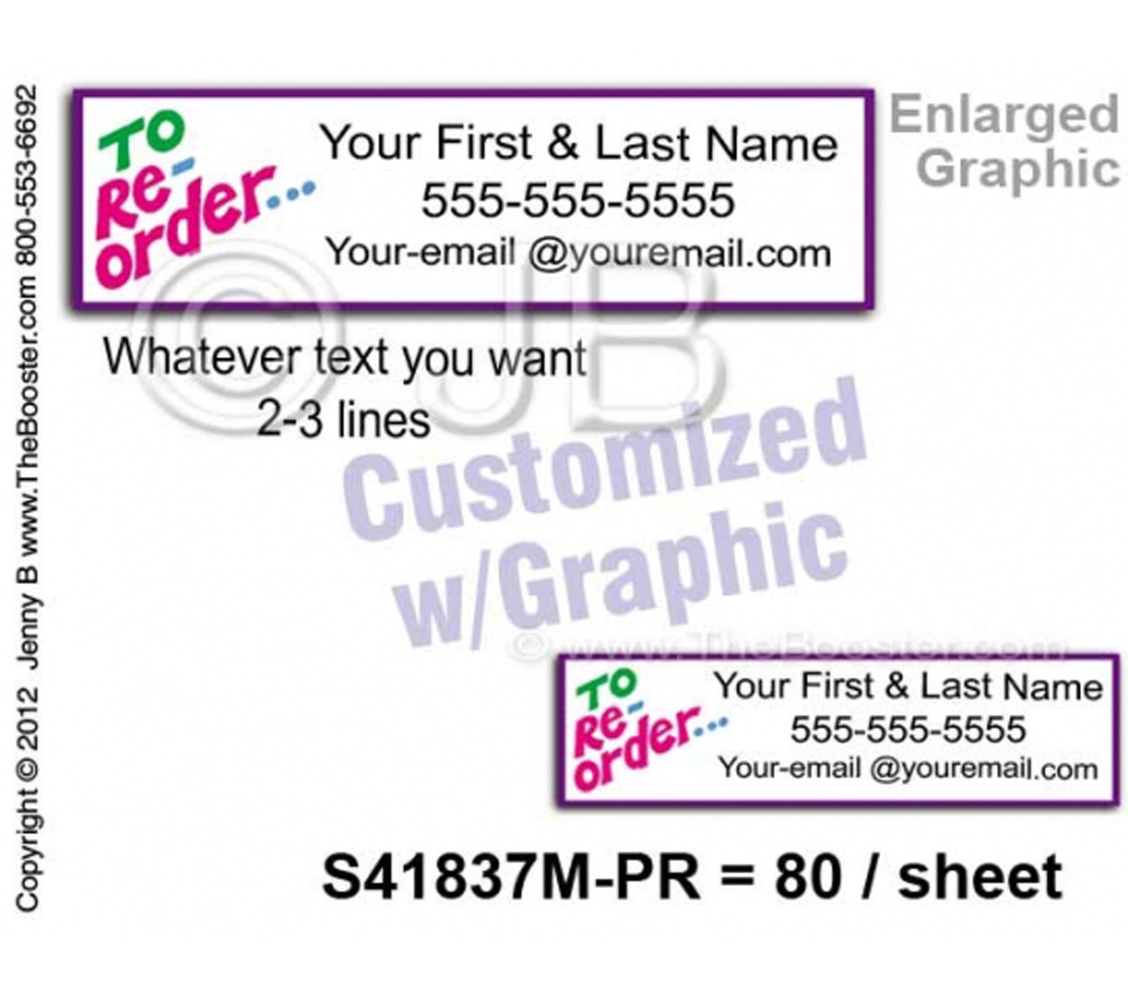 To Re-order PERSONALIZED Sales STICKERS -/contact Info / Follow Up ...