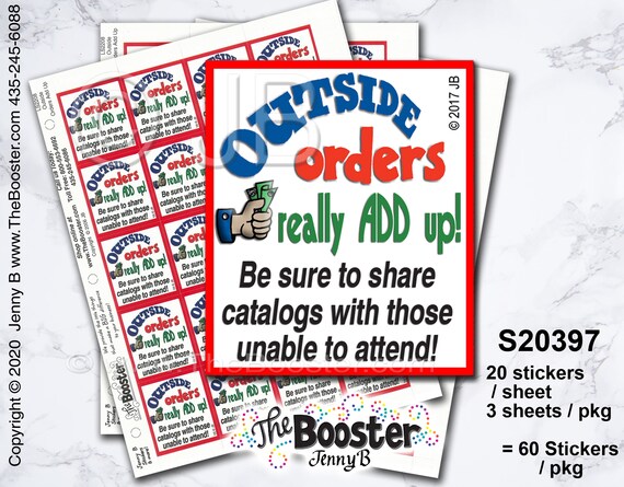 Outside Orders Add up Share Catalog LARGE HOST STICKERS | Etsy