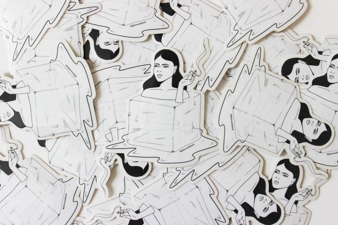 Freeze Sticker Die Cut Transparent Laptop and Water - Etsy Canada