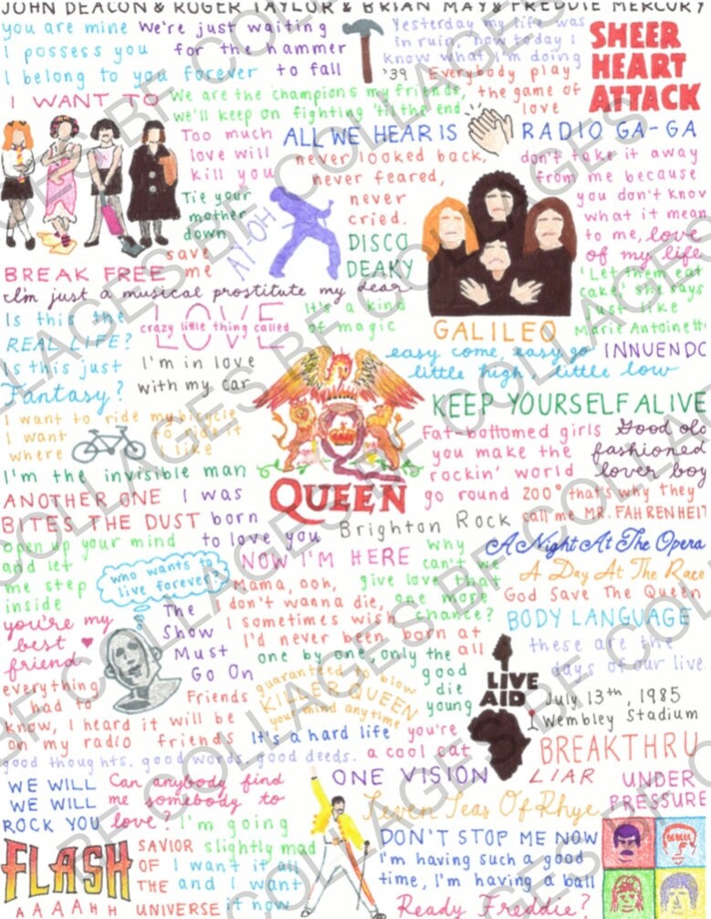 Collage - Queen (band) - Etsy