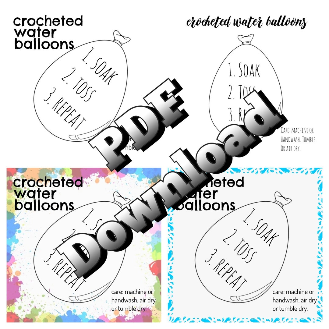 Printable Water Balloon Tag - Etsy