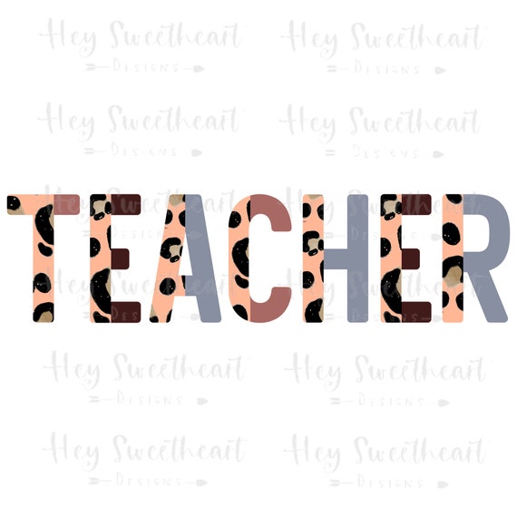 Teacher Cheetah Print Clip Art Digital Download PNG SVG Jpg - Etsy