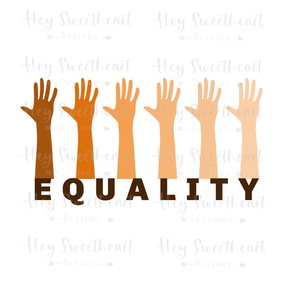 Equality Skin Color Shades Raised Arms Clip Art - Etsy
