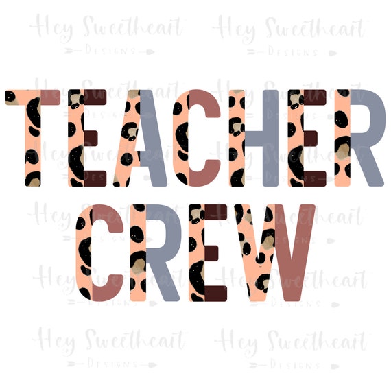 Teacher Crew Cheetah Print Clip Art Digital Download PNG SVG - Etsy